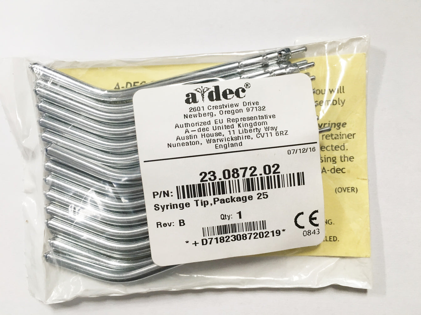 A-dec Triplex Syringe Tip Pkt 25 - 23-0872-02 – National Dental Equipment